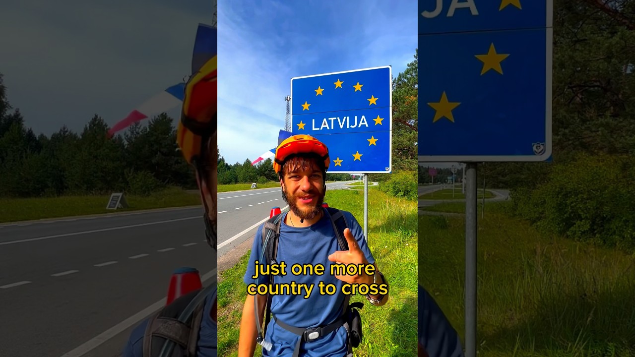 Passing the Latvian 🇱🇻 border on a unicycle #unicycling #latvia ...