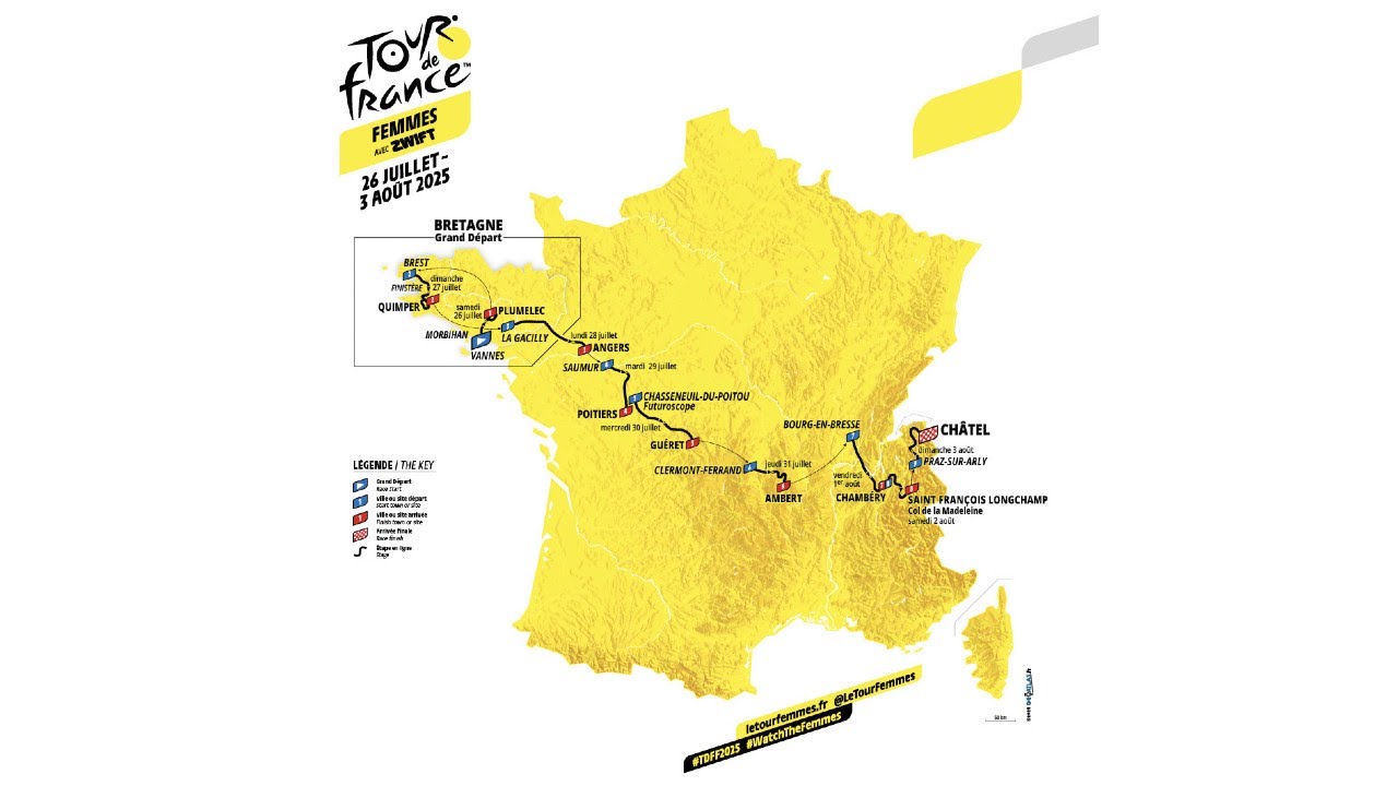 Tour de France Femmes 2025 - La présentation du parcours du Tour de France Femmes avec Zwift ...