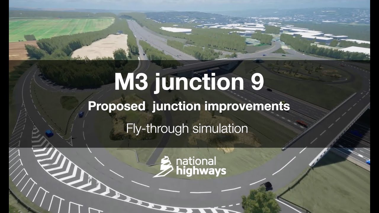 M3 Junction 9 Improvement – Official National Highways Fly‑Through ...