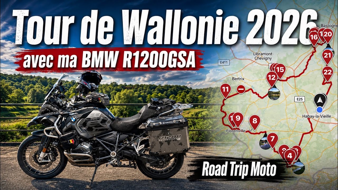 Sur les routes du Tour de Wallonie vélo 2026 avec ma BMW R1200GSA ...